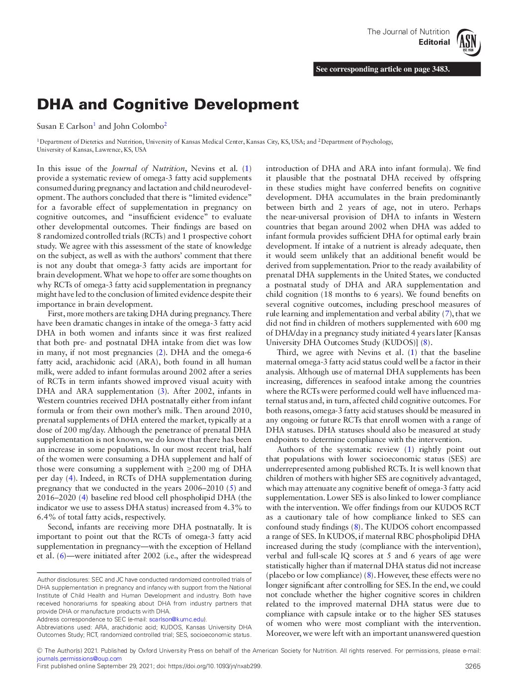 DHA and Cognitive Development | Physician's Strength