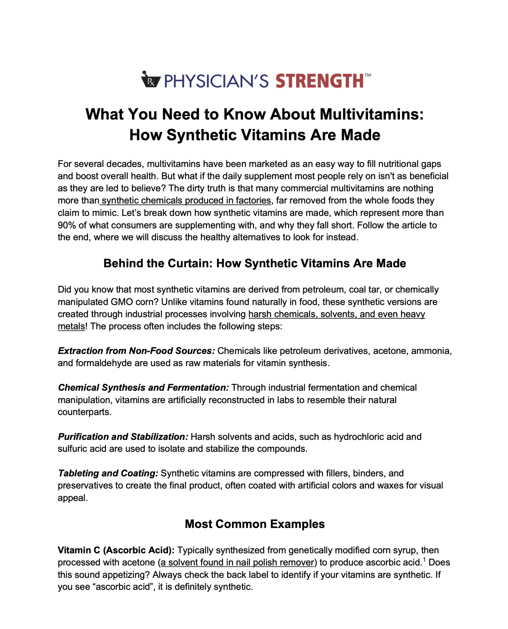 What You Need to Know About Multivitamins: How Synthetic Vitamins Are ...